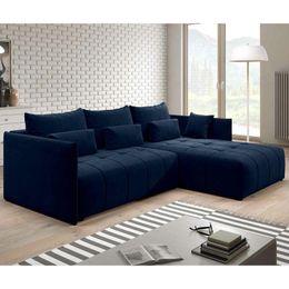 Sofa yalta Couch ausziehbar mit Bettkasten und Kissen Schlafsofa mh 77 - Furnix