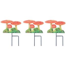 Esschert Design Gartenpick Motiv Fliegenpilz 3er-Set