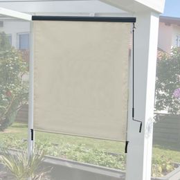 Vertikalmarkise MCW-F42, Senkrechtmarkise Sichtschutz Außenrollo Rollo, UV-Schutz 50 Stoff ~ 250x140cm, creme-beige