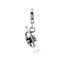 NENALINA Charm-Einhänger Trompeten Musik Instrument Symbol 925 Silber, silberfarben
