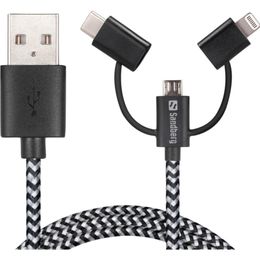 Sandberg 3in1 Blitz MicroUSB USB-C 1m