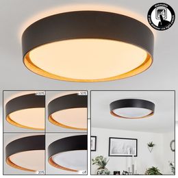 hofstein Louea Deckenleuchte LED Braun, Holzoptik, Schwarz, 1-flammig
