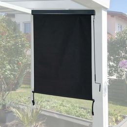 Vertikalmarkise MCW-F42, Senkrechtmarkise Sichtschutz Au&szlig;enrollo Rollo ,UV-Schutz 50 Stoff ~ 250x100cm, schwarz