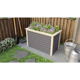 Karibu Hochbeet terragrau 690x1330x820 mm Hochbeet Pflanzkasten Fr&uuml;hbeet Gartenbeet