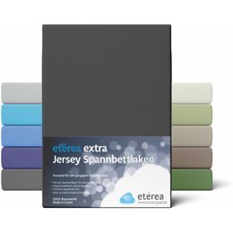 Etérea - Extra Jersey Spannbettlaken Schwarz 140x200 - 160x220 cm - Schwarz