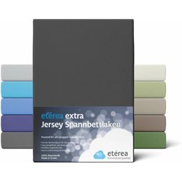 Extra Jersey Spannbettlaken Schwarz 140x200 - 160x220 cm - Schwarz - Etérea