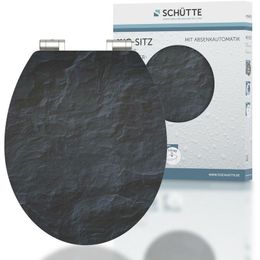 Schütte Schütte - wc Sitz black stone High Gloss mit mdf Holzkern, hochglänzender Toilettendeckel mit Absenkautomatik Motiv, Klobrille - Motiv