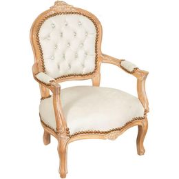 Biscottini Barocker Bettsessel 73x50x51 cm Louis xvi Stuhl Französischer Stil Polstersessel Zimmer Mini-Sessel mit Armlehnen