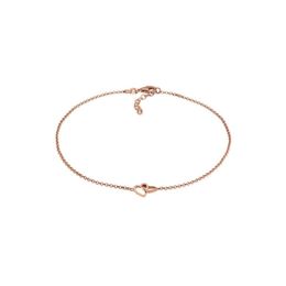 Elli Fußkette »Herz Liebe Verschlungen 925 Silber« Rosegold 2,5cm Bezauberndes Fußkettchen mit Herzen für Damen
