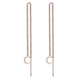 Elli Paar Ohrhänger »Hexagon Geo Minimal 925 Sterling Silber« Rosegold onesize Elegante Ohrringe aus 925er Sterling Silber