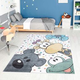 Carpet City Kinderteppich »ANIME913« rechteckig 11 mm Höhe Kinderzimmer Teppich Modern mit Mond, Blumen, Wolken, Creme, Multi mehrfarbig...