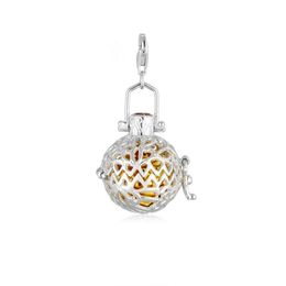 NENALINA Charm-Einhänger Klangkugel Ornament Granat Romantik 925 Silber, silberfarben