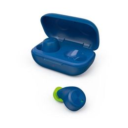 Hama Bluetooth-Kopfhörer True Wireless In-Ear Sprachsteuerung Bluetooth-Kopfhörer (Freisprechfunktion, Sprachsteuerung, True Wireless, integrierte Steuerung für Anrufe und Musik, kompatibel mit Siri, Google Now, Google Assistant, Siri, A2DP Bluetooth, AVRCP Bluetooth, HFP, ultraleicht, IPX 4 Spritzwasserschutz, für Sport und Alltag, Ladebox), blau