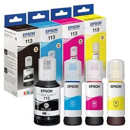 Epson 113/T06B1/B2/B3/B4 schwarz, cyan, magenta, gelb Tintenflaschen, 4er-Set