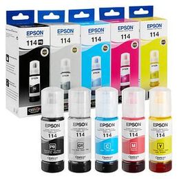 Epson 114/T07B1/B2/B3/B4/B5 Foto schwarz, cyan, magenta, gelb, grau Tintenflaschen, 5er-Set