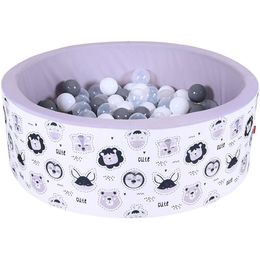 KNORRTOYS® Bällebad Soft, Cute Animals, mit 150 Bällen grau/weiß/transparent; Made in Europe, weiß
