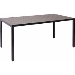 Gartentisch HHG 067, Tisch Bistrotisch, WPC-Tischplatte 160x90cm grau - grey