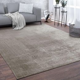 Teppich, Kurzflor-Teppich Für Wohnzimmer, Super Soft, Weich, Waschbar, In Grau 200 cm Quadrat - Paco Home