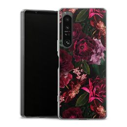 DeinDesign Handyhülle Rose Blumen Blume Dark Red and Pink Flowers, Sony Xperia 1 IV Silikon Hülle Bumper Case Handy Schutzhülle, weiß