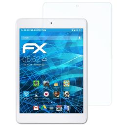atFoliX Schutzfolie Displayschutz für MSI Primo 81/81L, (2 Folien), Ultraklar und hartbeschichtet, weiß