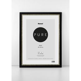 Komar Bilderrahmen Elegant, Echtholzbilderrahmen, goldfarben|schwarz, 30 cm x 40 cm, 30x40 cm, Schwarz/goldfarben