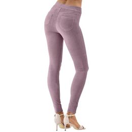 Lascana Leggings pink Gr. 48/50 für Damen. Mit Metalllabel. Figurbetont