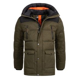 INDICODE JEANS Jacke 'Krem' Herren Gr&ouml;&szlig;e S khaki / schwarz