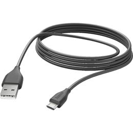 Hama USB-A auf Micro-USB, Ladekabel, 3 m, Schwarz