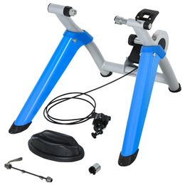 HOMCOM Fahrradtrainer mit Magnetbremse blau, silber 77 x 56 x 47,5 cm (BxTxH)