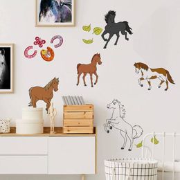 Bibi & Tina Wandsticker Freunde Wanddeko großes Pferd Aufkleber Set Wandtattoo 120x80cm - bunt