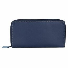 mywalit Large Double Zip Around Purse Geldbörse Leder 18 cm royal