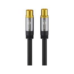 goobay Antennenkabel (135dB typ), Koax-Buchse > Koax-Stecker schwarz, 2 Meter