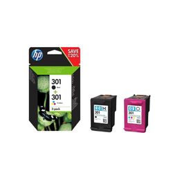 HP 301 / N9J72AE 2-Pack Black (Magenta Cyan Yellow) - Tintenpatrone Dye-based tricolour