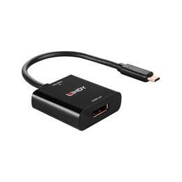 Lindy USB Konverter, USB-C Stecker > DisplayPort Buchse schwarz, 21cm, 4K 144Hz