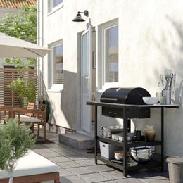 IKEA GRILLSKÄR Kohlegrill mit 2 Beistelltischen