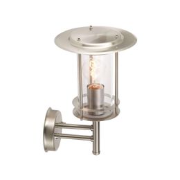 Brilliant Lampe York Außenwandleuchte stehend edelstahl 1x A60, E27, 40W, geeignet für Normallampen (nicht enthalten) IP-Schutzart: 44 - spritzwassergeschützt
