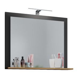 PKline Badspiegel Wandspiegel Badezimmer Spiegel Regal Badezimmerspiegel Eiche Dekor