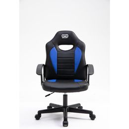 Dynamic24 Good Game Gaming Computerstuhl schwarz blau Bürostuhl Drehstuhl Gamer Sessel
