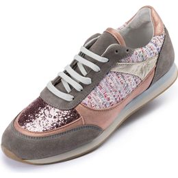 Dynamic24 Damen Casual Sneaker Freizeitschuhe - rosé/gold/grau