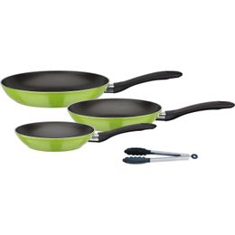 GSW Pfannen-Set Nova, Aluminium (Set, 4-tlg., 1x Bratpfanne Ø 20 cm, 1x Bratpfanne Ø 24 cm, 1x Bratpfanne Ø 28 cm), Induktion, grün