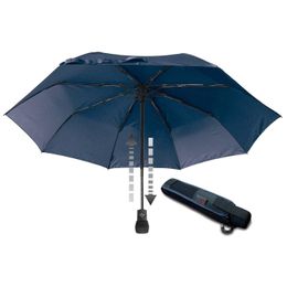 Euroschirm® Taschenregenschirm light trek, kompakte Größe, mit Automatik und integriertem Kompass im Griff, blau