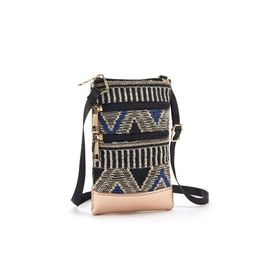 Lascana Umhängetasche, im modischen Ethno Look, Minibag, Handytasche, Crossbody Bag VEGAN, beige|blau|goldfarben|schwarz