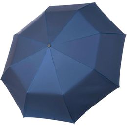 doppler MANUFAKTUR Taschenregenschirm Oxford Uni, blau, handgemachter Manufaktur-Taschenschirm, blau