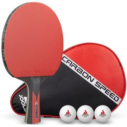 Joola Tischtennisschläger TT-BAT Carbon Speed (Set, mit Schlägerhülle, mit Bällen), rot|schwarz