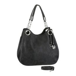 Bruno Banani Henkeltasche, mit Schmuckanhänger und silberfarbenen Details, schwarz