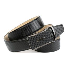 Anthoni Crown Ledergürtel Trendiger Gürtel in Karbon-Design, schwarz