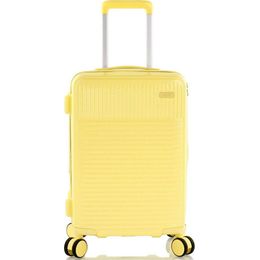 Heys Hartschalen-Trolley Pastel, 53 cm, 4 Rollen, Reisegepäck Handgepäck-Koffer TSA Schloss Volumenerweiterung, gelb