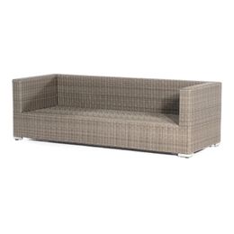 MUESING GMBH & CO KG Lounge-3-Sitzer Sofa Residence PE-Kunsts toffgeflecht stone-grey Aluminium-Gestel