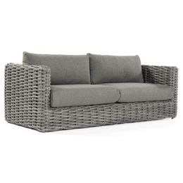 MUESING GMBH & CO KG Lounge-Sofa Sands PE-Kunststoffgeflecht charcoal inkl. Kissen SonnenPartner