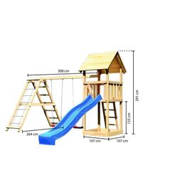 KARIBU HOLZTECHNIK GMBH Akubi Lotti natur Rutsche blau Doppels. Gerüst